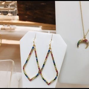 Jewelry | New Nwt Rainbow Multi Colored Drop Earrings | Poshmark